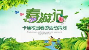 Fresh cartoon "Spring Journey" campus spring outing activity planning ...