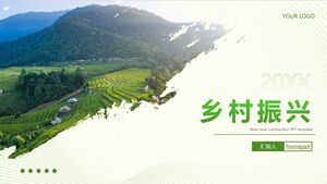PPT template for rural revitalization theme with green terraced fields ...