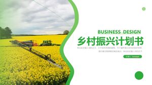 PPT Template for Rural Revitalization Plan with Green Flower Field ...
