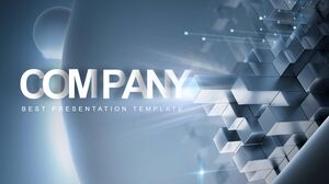 European and American Business Report PPT Template with Blue ...