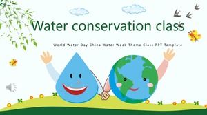 Water conservation theme class dynamic PPT template PowerPoint ...