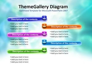 Five-Column Subtitle PPT Chart PowerPoint Templates Free Download