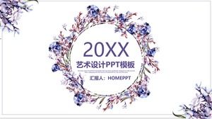 Fresh purple flower slide template free download PowerPoint Templates ...