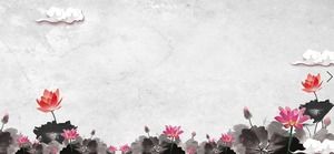 Ink lotus lotus flower PPT background picture PowerPoint Templates Free ...