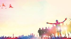 PPT background picture of running character silhouette PowerPoint ...