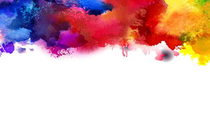 Colorful watercolor ink PPT background picture PowerPoint Templates ...