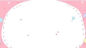 Five pink cute cartoon PPT border background pictures PowerPoint ...