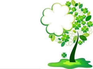 Green four-leaf clover cartoon border PPT background picture PowerPoint ...