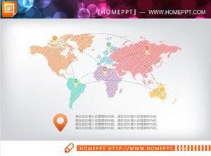 Two colorful hand-painted PPT maps PowerPoint Templates Free Download