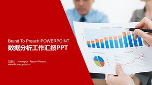 Work report PPT template for data analysis report background PowerPoint ...