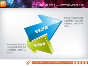 Two three-dimensional arrow conflict relationship PPT chart PowerPoint ...