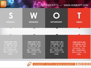 Illustration of swot with excessive red-gray gradient PowerPoint ...