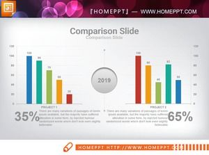 Color fresh flat PPT histogram PowerPoint Templates Free Download