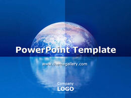 เทมเพลต PPT ของ Blue EarthPowerPoint แม่ฟรีดาวน์โหลด