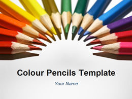 Color pencil ppt template with arc arrangement PowerPoint Templates ...