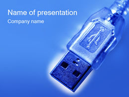 USB plug-network technology ppt template PowerPoint Templates Free Download