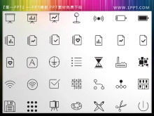 500 common icons for line drawing PPT production PowerPoint Templates ...