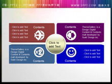 Four-part three-dimensional PPT text box material PowerPoint Templates ...