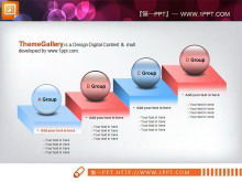Six hierarchical progressive relationship PPT chart template download ...
