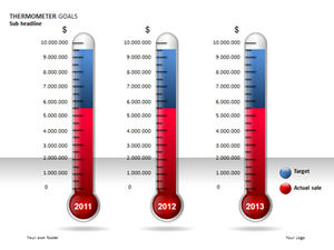 Realistic thermometer PPT comparison chart PowerPoint Templates Free ...