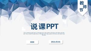 Blue teacher's day teacher talking lesson ppt template PowerPoint ...