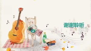 Music Art - Guitar PPT Template PowerPoint Templates Free Download