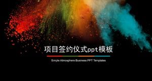 Project signing ceremony ppt template PowerPoint Templates Free Download