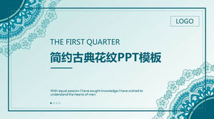 Blue simple classical pattern background PPT template free download ...