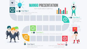 Five-step process PPT graphic material PowerPoint Templates Free Download
