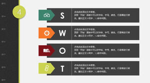 Gray vertical arrangement SWOT analysis explanation PPT template ...