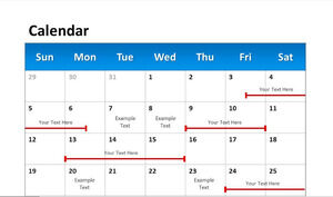 Blue and red work arrangement calendar PPT template material PowerPoint ...