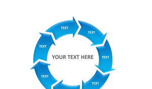 Blue multiple cycle PPT chart material PowerPoint Templates Free Download