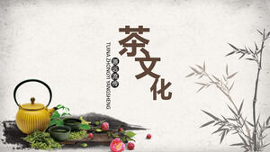 The origin of tea culture PPT template PowerPoint Templates Free Download