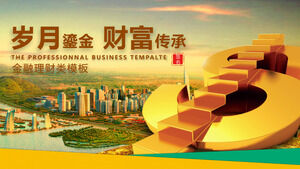 Financial management PPT template with golden currency symbol ...