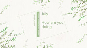 Green Leaf Background PowerPoint Template PowerPoint Templates Free ...