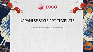 Template powerpoint pola bunga Jepang PowerPoint Template Free Download