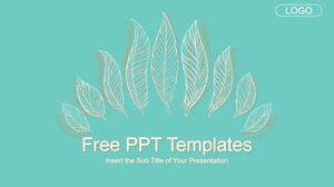 Line drawing leaves elegant PowerPoint templates PowerPoint Templates ...