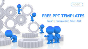 3D Small Man Business PowerPoint Templates PowerPoint Templates Free ...