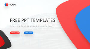 Templat PowerPoint bisnis warna merah dan biru PowerPoint Template Free ...