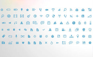 196 blue flat business PPT icon material PowerPoint Templates Free Download