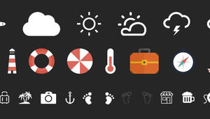 27 flat cartoon travel PPT icon material PowerPoint Templates Free Download