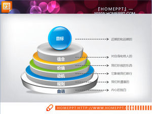 3d three - dimensional level relationship slide chart template download ...