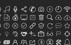 50 atmosphere white thin line PPT icon material PowerPoint Templates ...