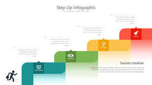 Ascending steps progressive PPT graphics material PowerPoint Templates ...