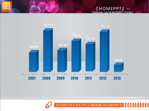 Blue 3d stereo PPT histogram template download PowerPoint Templates ...