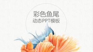 Creative flowing fishtail decoration PPT template PowerPoint Templates ...