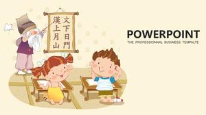 Cute cartoon children education teaching PPT template PowerPoint ...