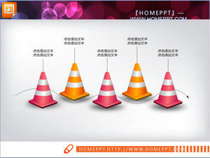 Fine traffic roadblock background slides flow chart template PowerPoint ...