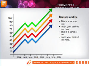 Four-color line with arrows PPT chart PowerPoint Templates Free Download