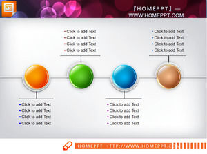 Four - node PPT flow chart template PowerPoint Templates Free Download